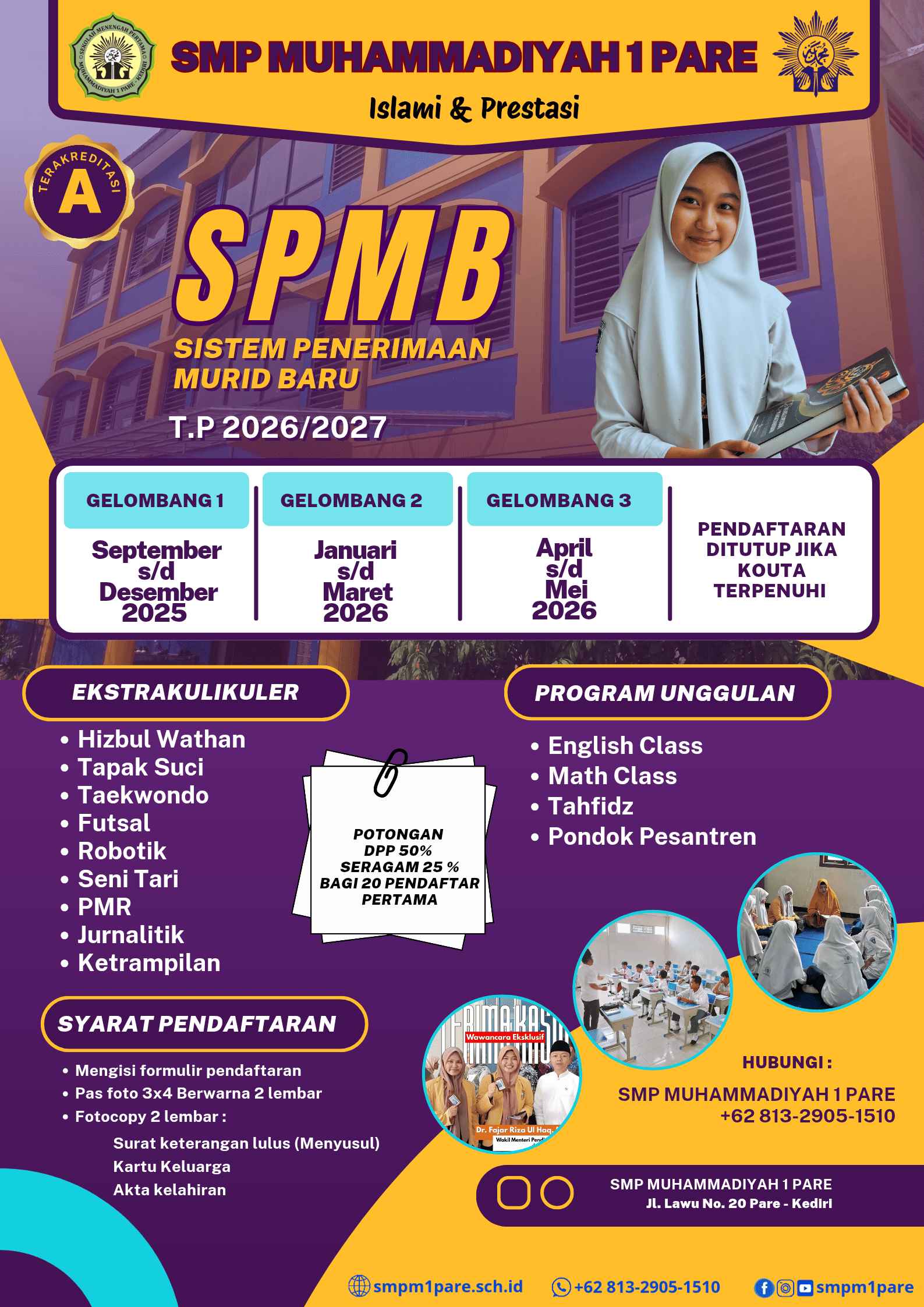 SMP Muhammadiyah 1 Pare — SPMB Muhammadiyah 1 Pare